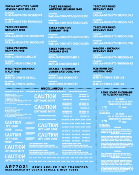 AFT Decals AR77021 1/35 U.S. late war address codes & stencils set ...