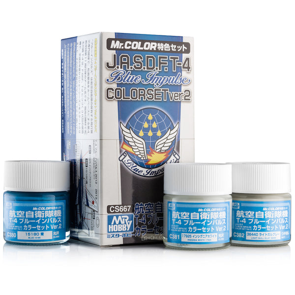 Mr Color CS667 JASDF T-4 Blue Impulse Colours Ver.2 paint set ...