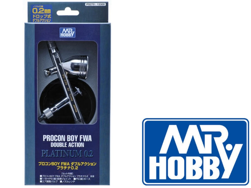 Mr Hobby PS-270 Mr Procon Boy FWA Platinum double action Airbrush 0.2m – BlackMike Models