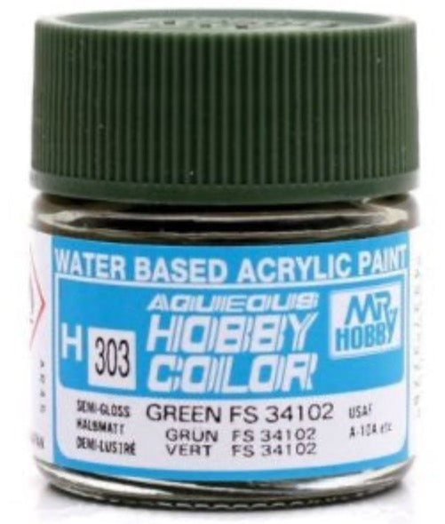 Mr Hobby H303 Green FS34102 Semi Gloss acrylic paint 10ml – BlackMike ...